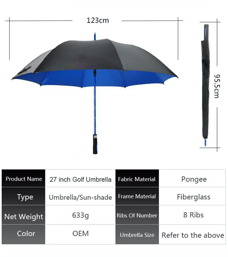 SUNLIGHT 27" Colored Shaft Auto Golf Umbrella - All Corporate Gifts